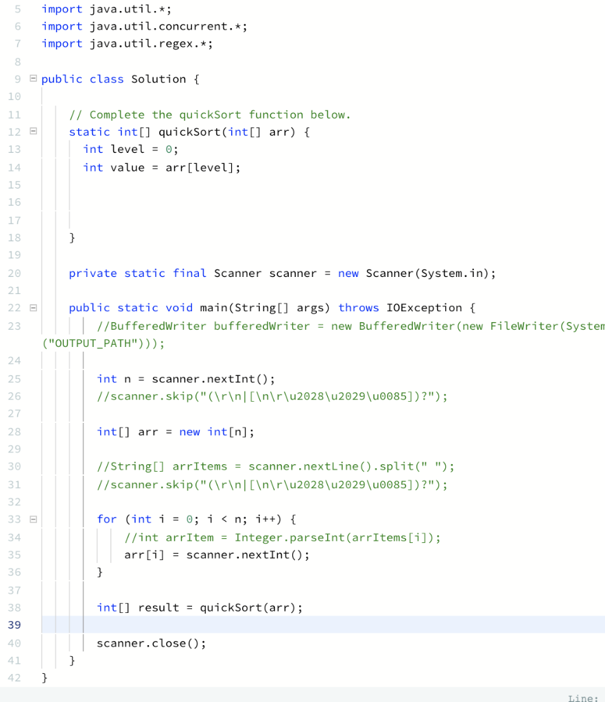 Make a java quicksort algorithm with these | Chegg.com