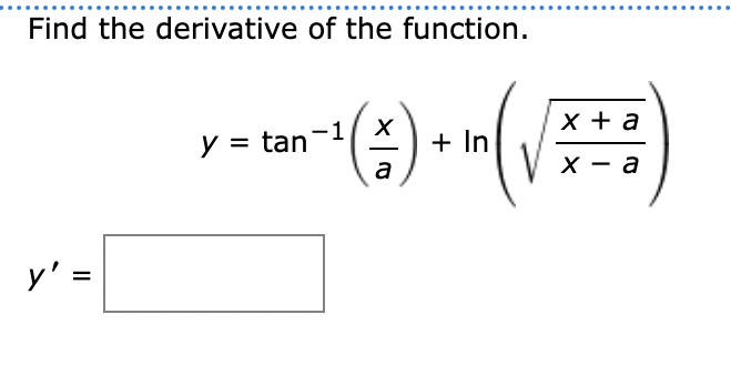 Solved Find the derivative of the function. | Chegg.com