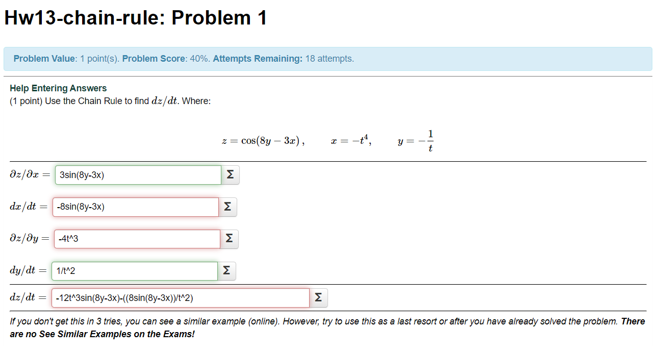 Solved Hw13-chain-rule: Problem 1 Problem Value: 1 point(s). | Chegg.com Solved Hw13-chain-rule: Problem 1 Problem Value: 1 point(s). | Chegg.com