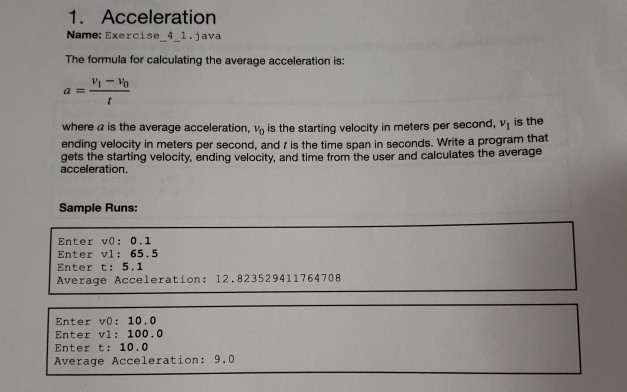 Average Acceleration Formula
