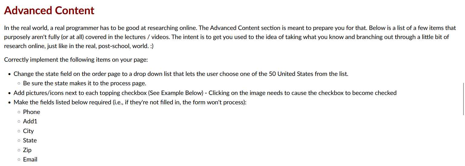 Solved 1. On your local machine in the "csis 1430/ htdocs" | Chegg.com