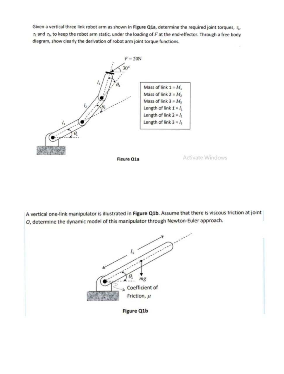 Solved Given a vertical three link robot arm as shown in | Chegg.com