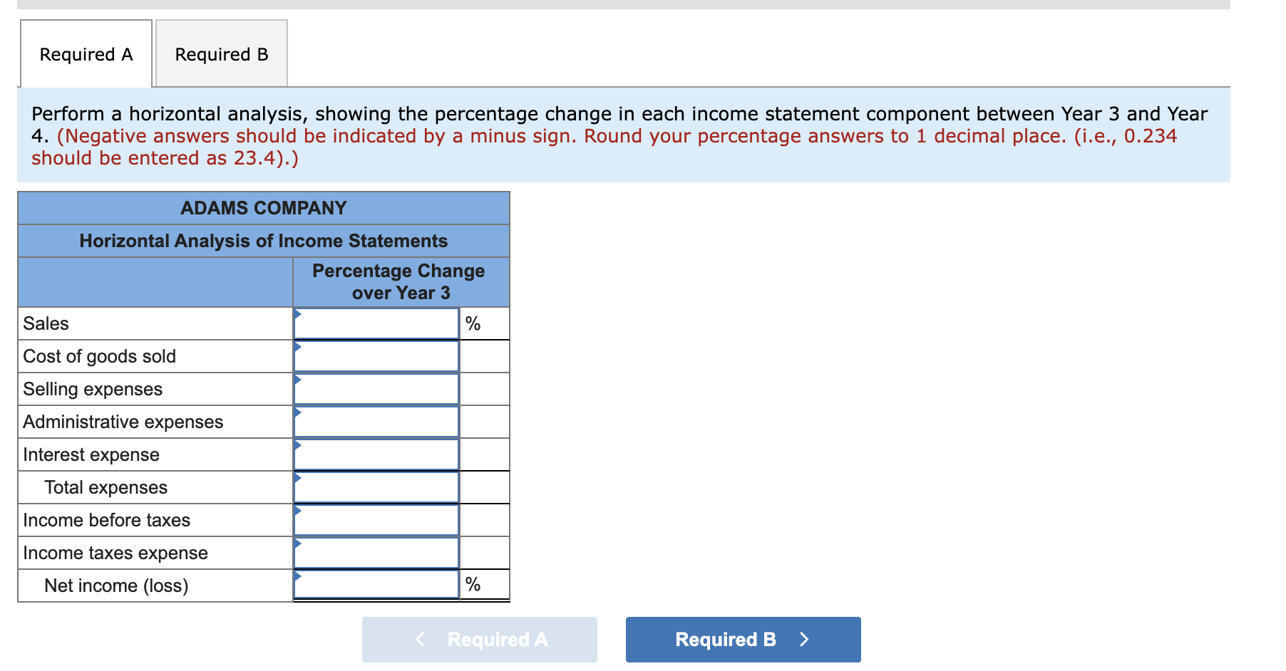 Solved Income statements for Adams Company for Year 3 and | Chegg.com