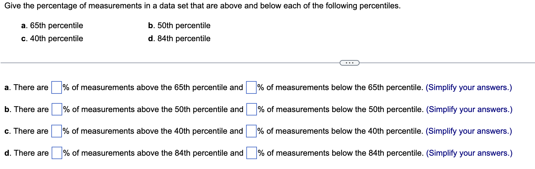 Solved Give the percentage of measurements in a data set | Chegg.com