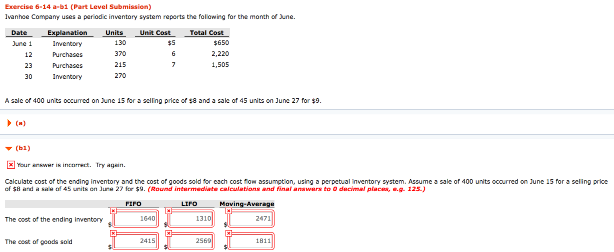 Solved Exercise 6-14 a-bi (Part Level Submission) Ivanhoe | Chegg.com