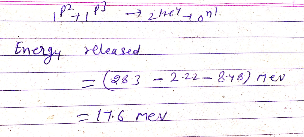 Consider the D-T fusion reaction between deuterium | Chegg.com