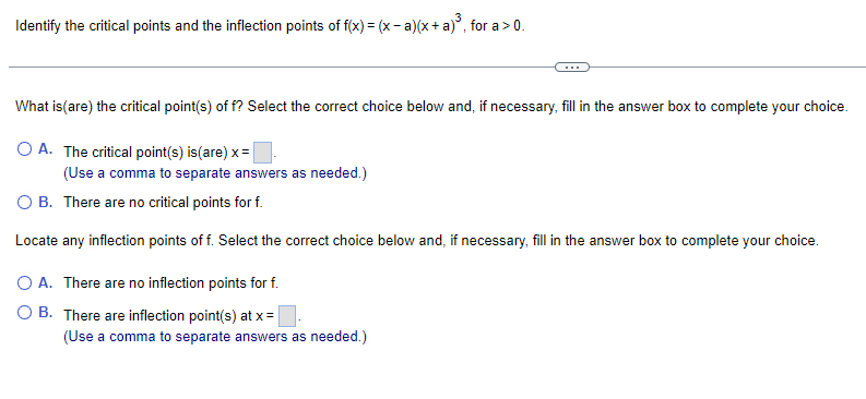 Solved Identify the critical points and the inflection | Chegg.com