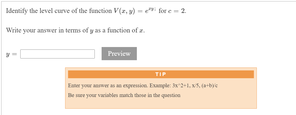 Solved Sketch the level curve of the function V(x, y) = xy | Chegg.com