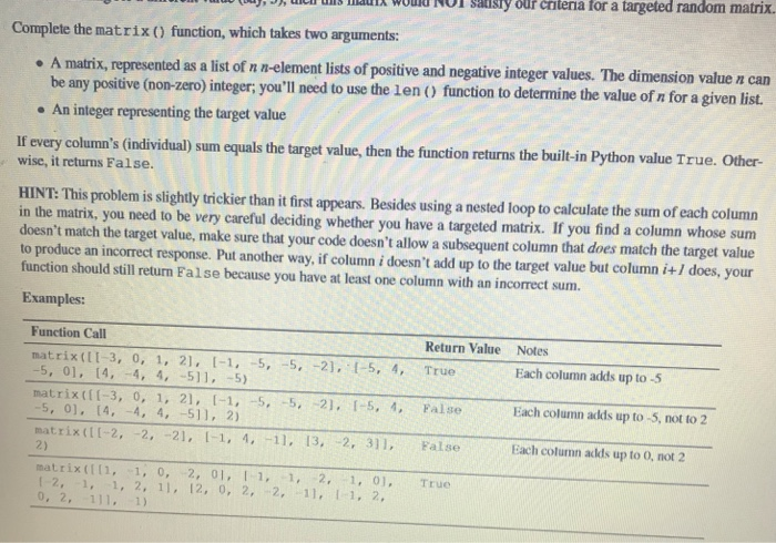 Solved Part II: Targeted Random Matrices (5 polnts) (Place | Chegg.com