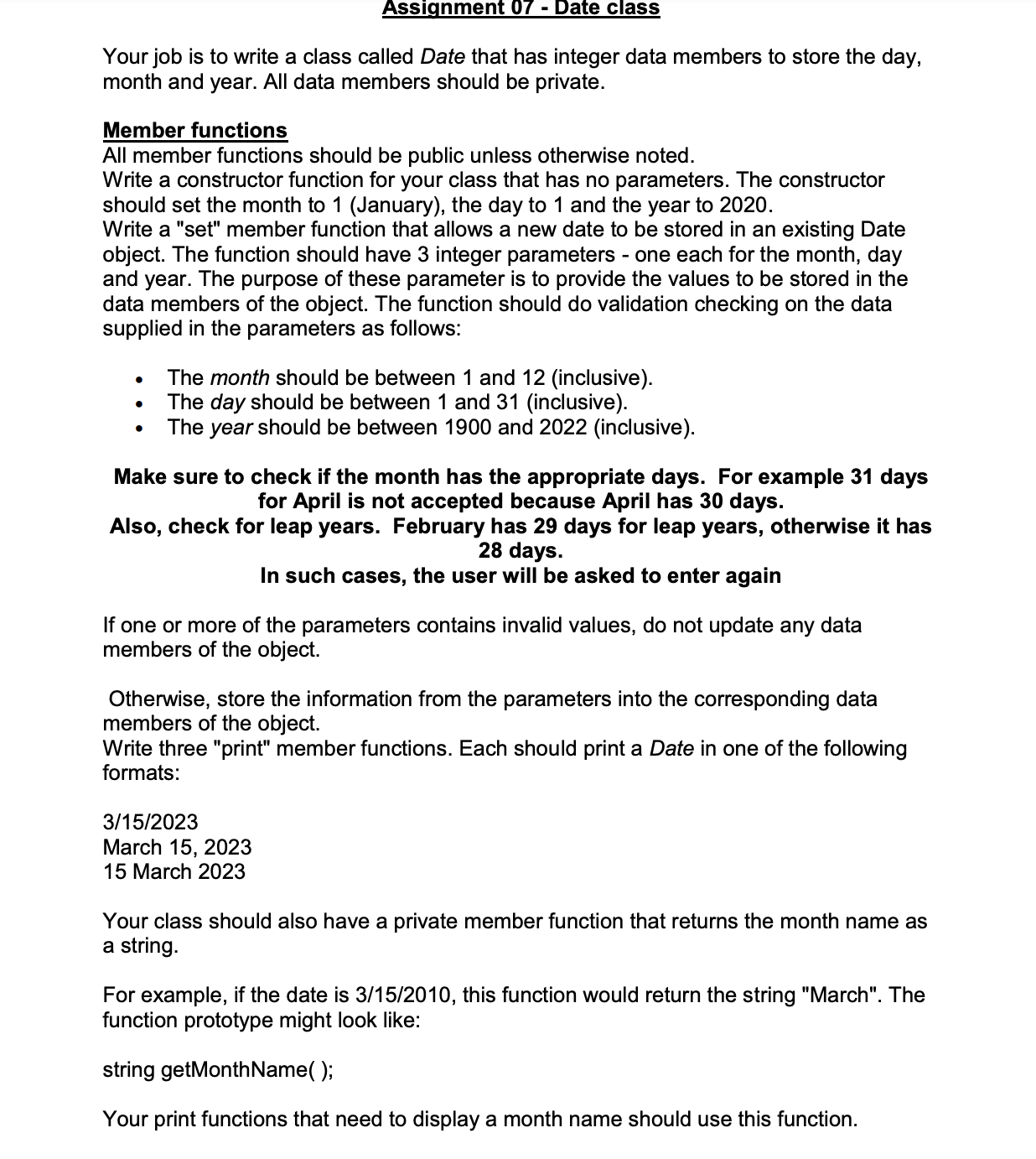Solved Assignment 07 Date Class Your Job Is To Write A