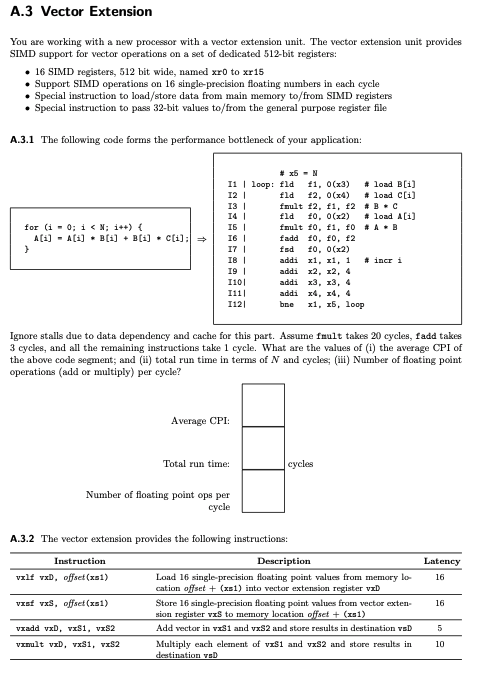 A.3 Vector Extension You are working with a new | Chegg.com