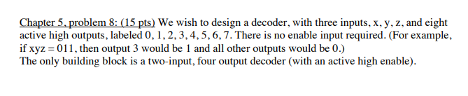 Solved Chapter 5. problem 8: (15 pts) We wish to design a | Chegg.com