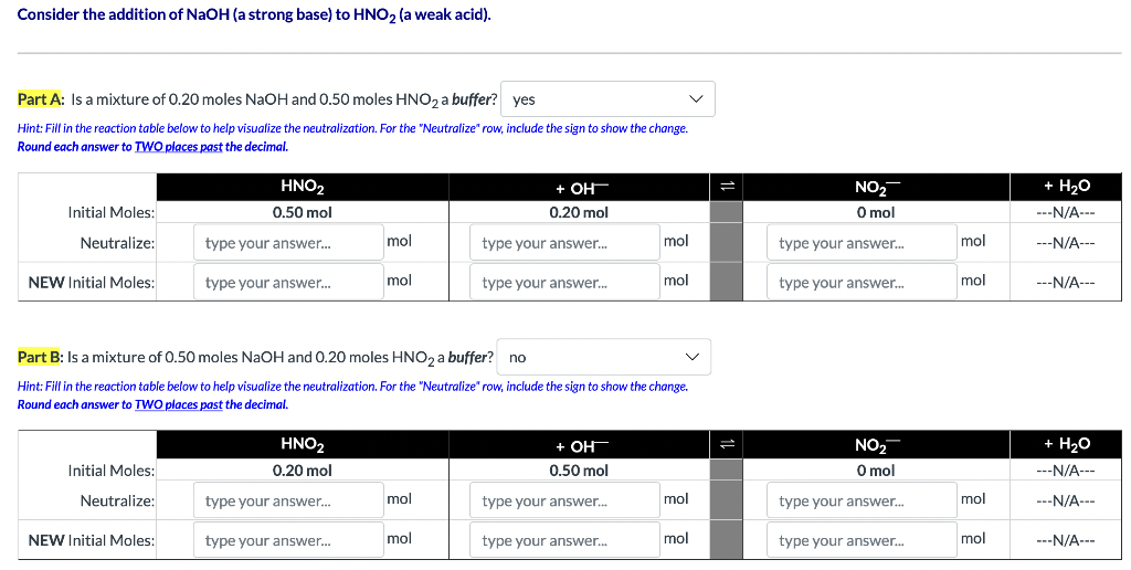 Solved Consider the addition of NaOH (a strong base) to HNO2 | Chegg.com