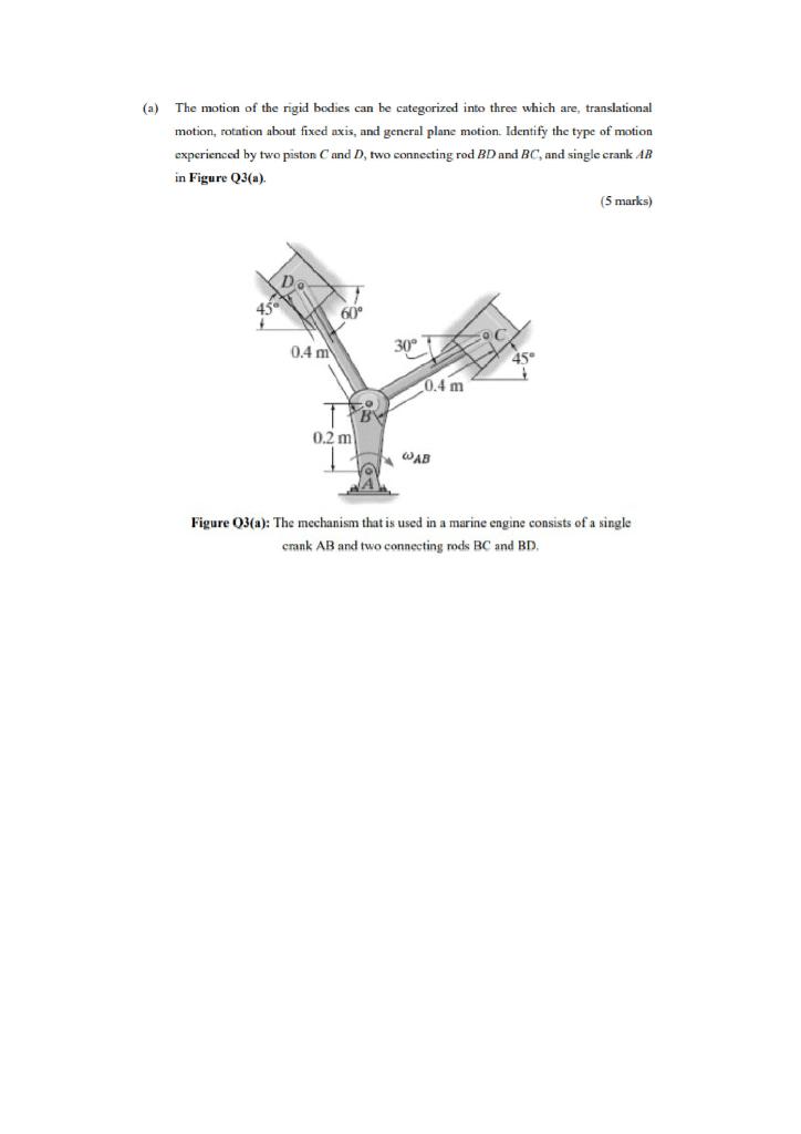 Solved (a) The motion of the ngid bodies can be categorized | Chegg.com