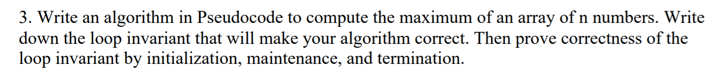 Solved 3. Write an algorithm in Pseudocode to compute the | Chegg.com