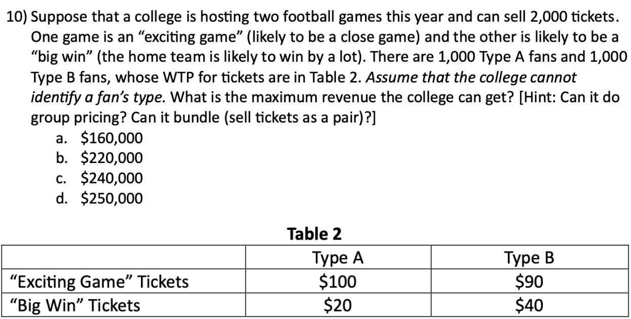 Solved Suppose that a college is hosting two football games | Chegg.com