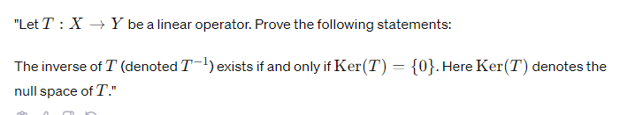 Solved "Let T:x→Y ﻿be a linear operator. Prove the following | Chegg.com