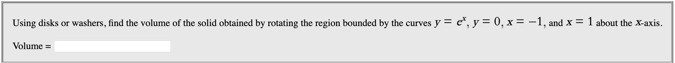 Solved Using disks or washers, find the volume of the solid | Chegg.com