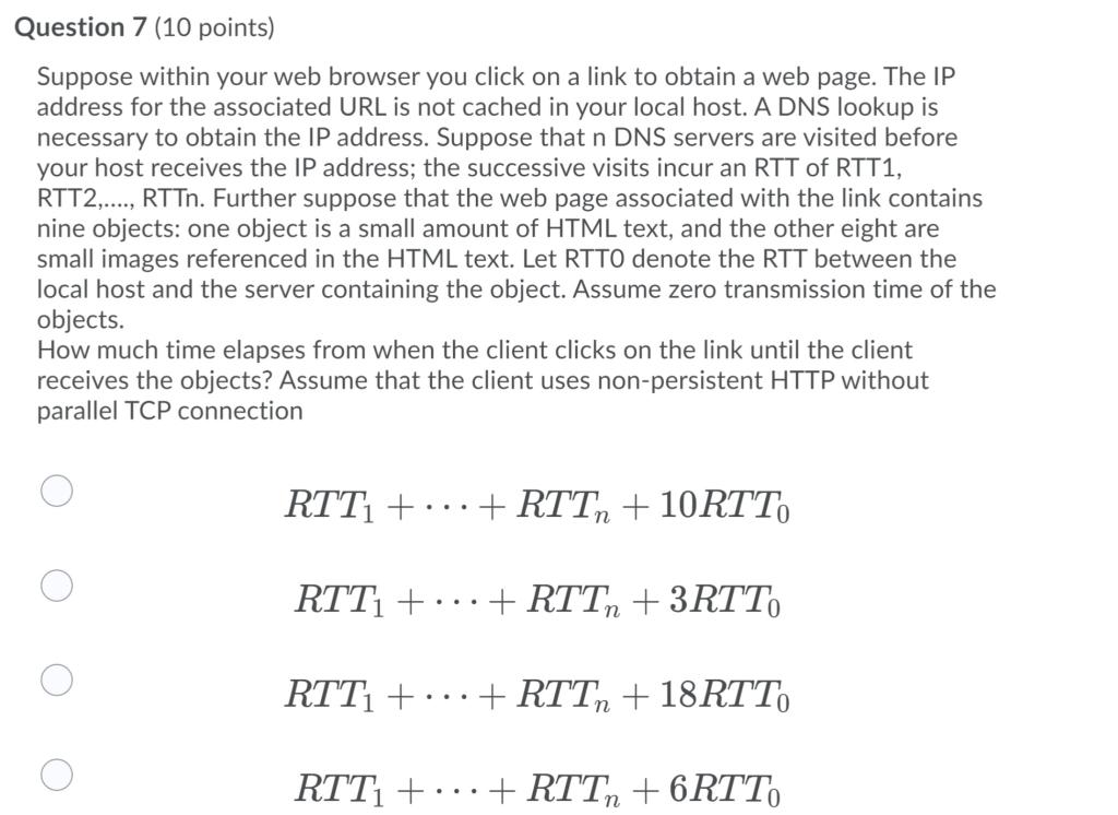 Solved Question 7 (10 points) Suppose within your web | Chegg.com