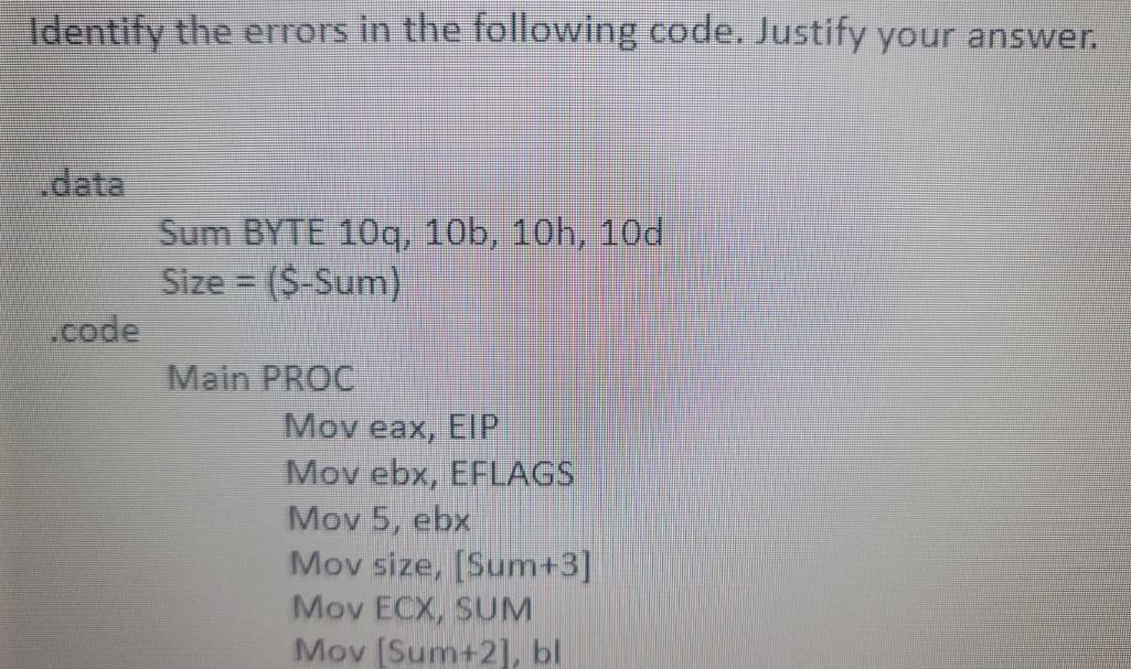 Write an assembly code to compute the following | Chegg.com