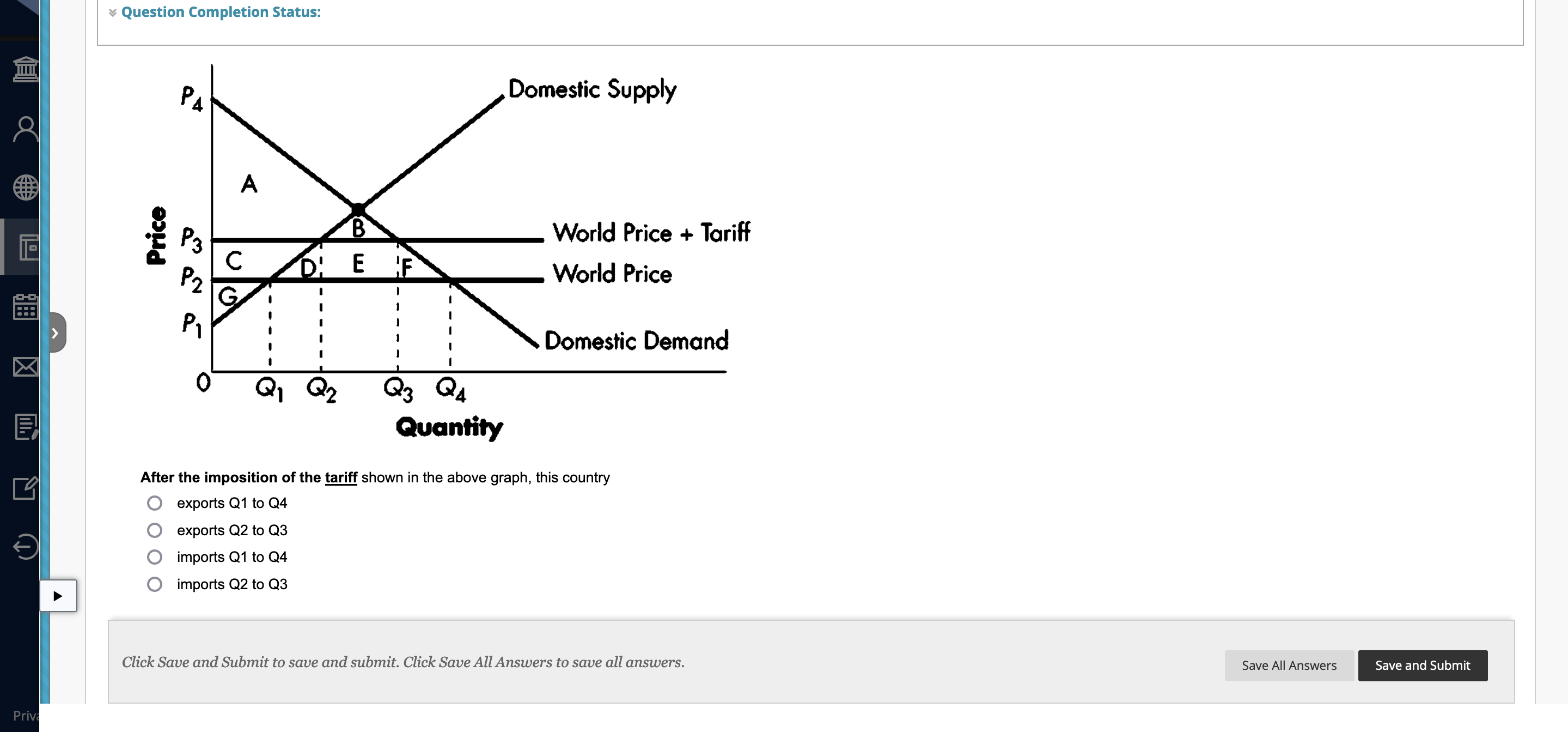 Solved After the imposition of the tariff shown in the above | Chegg.com