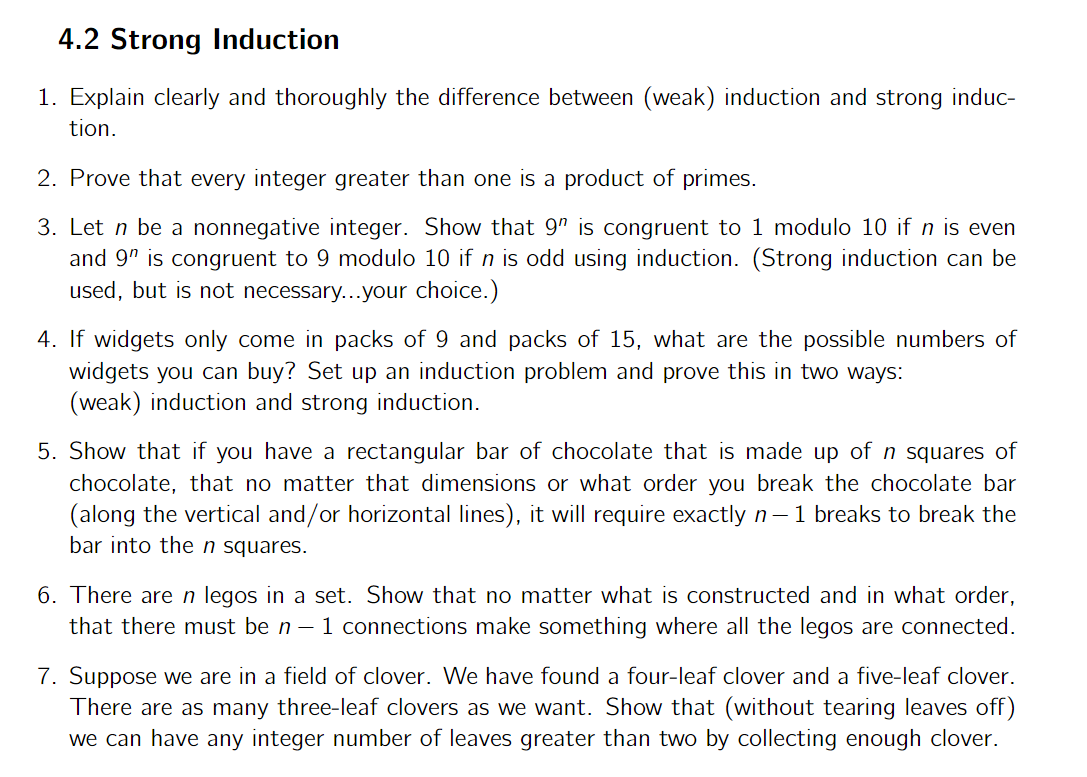Solved 42 Strong Induction 1 Explain Clearly And 