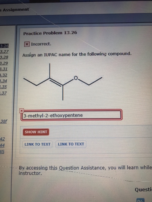 Solved Assignment Practice Problem 13.26 3 Incorrect. Assign | Chegg.com