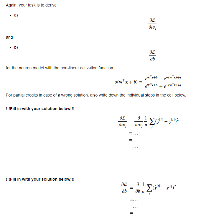 Solved Your task is to derive the gradient of the loss L | Chegg.com