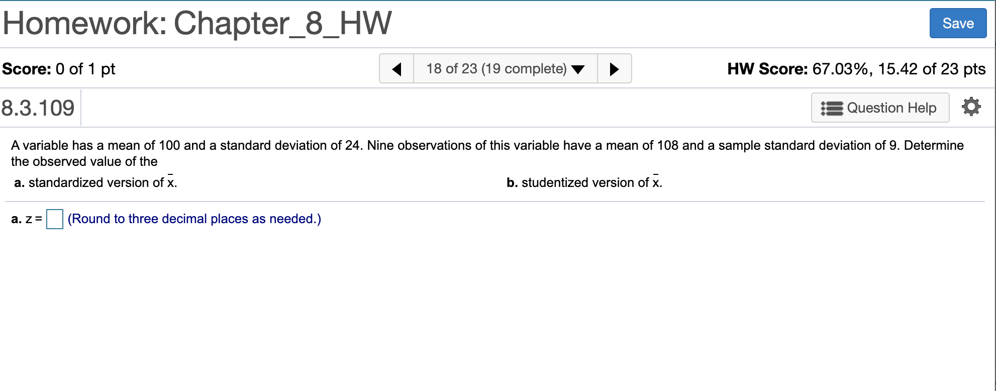 Solved Homework Chapter 8 Hw Save Score 0 Of 1 Pt 18 Of 23