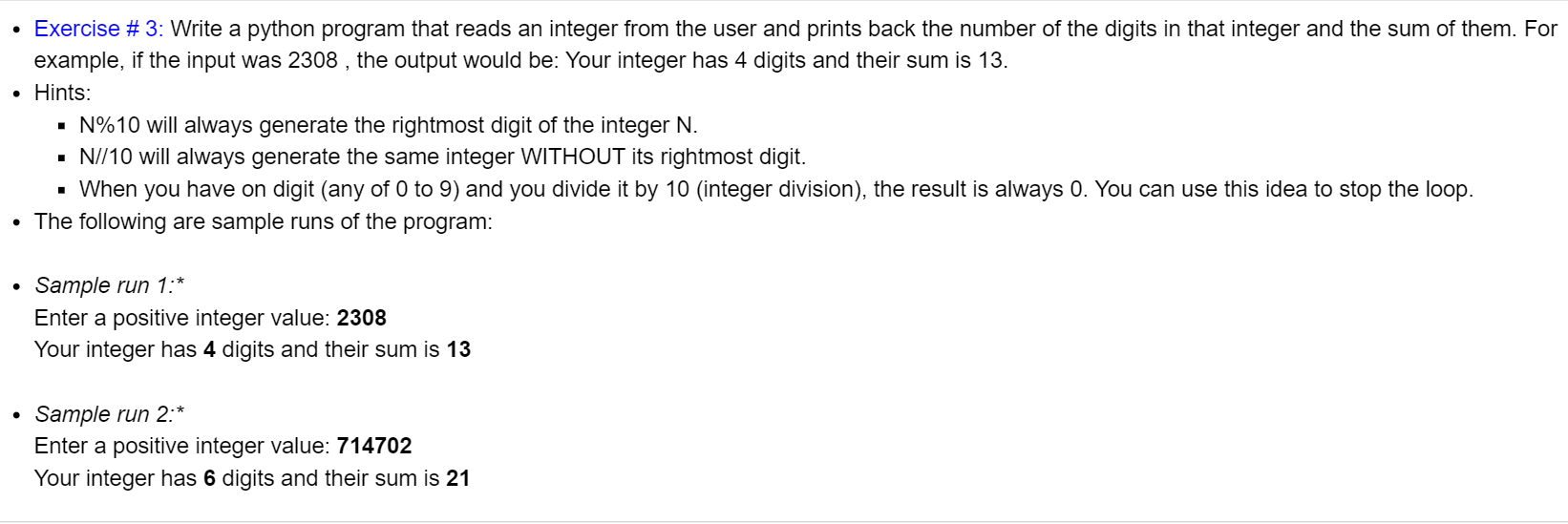 Solved Exercise 3 Write A Python Program That Reads An