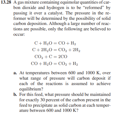 Solved 3.28 A gas mixture containing equimolar quantities of | Chegg.com