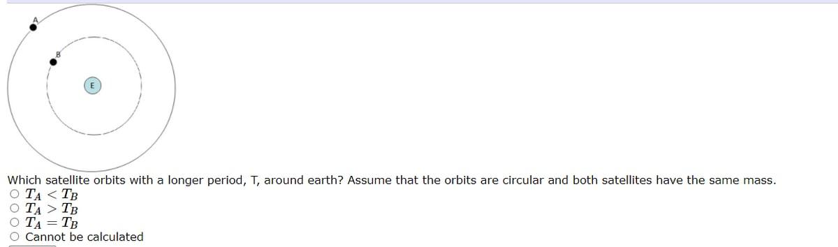 Solved Which satellite orbits with a longer period, T, | Chegg.com