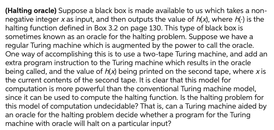 (Halting oracle) Suppose a black box is made | Chegg.com