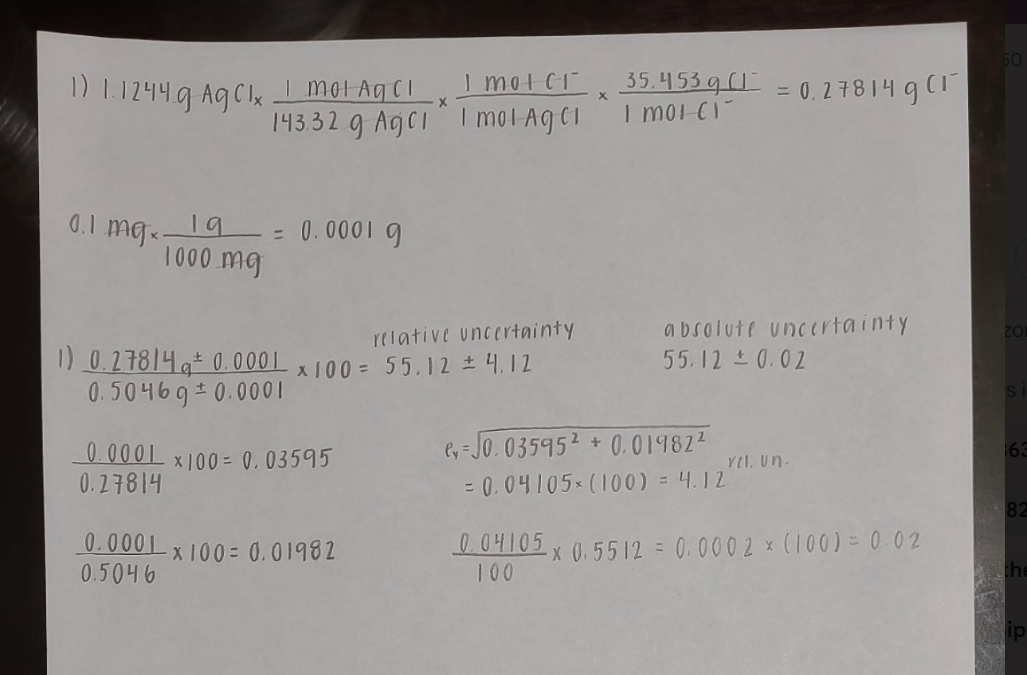 Gravimetric Determination of a soluble chloride | Chegg.com