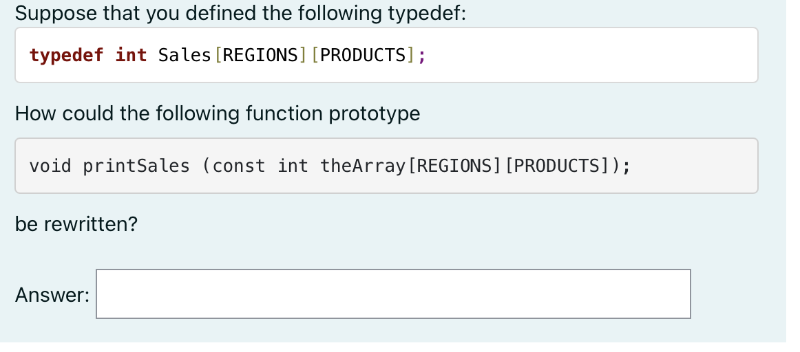Solved Suppose that you defined the following typedef: | Chegg.com