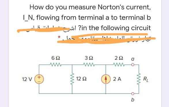 Solved How do you measure Norton's current, I_N, flowing | Chegg.com