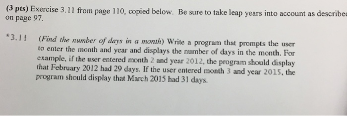Solved (Find the number of days in a month) Write a program | Chegg.com