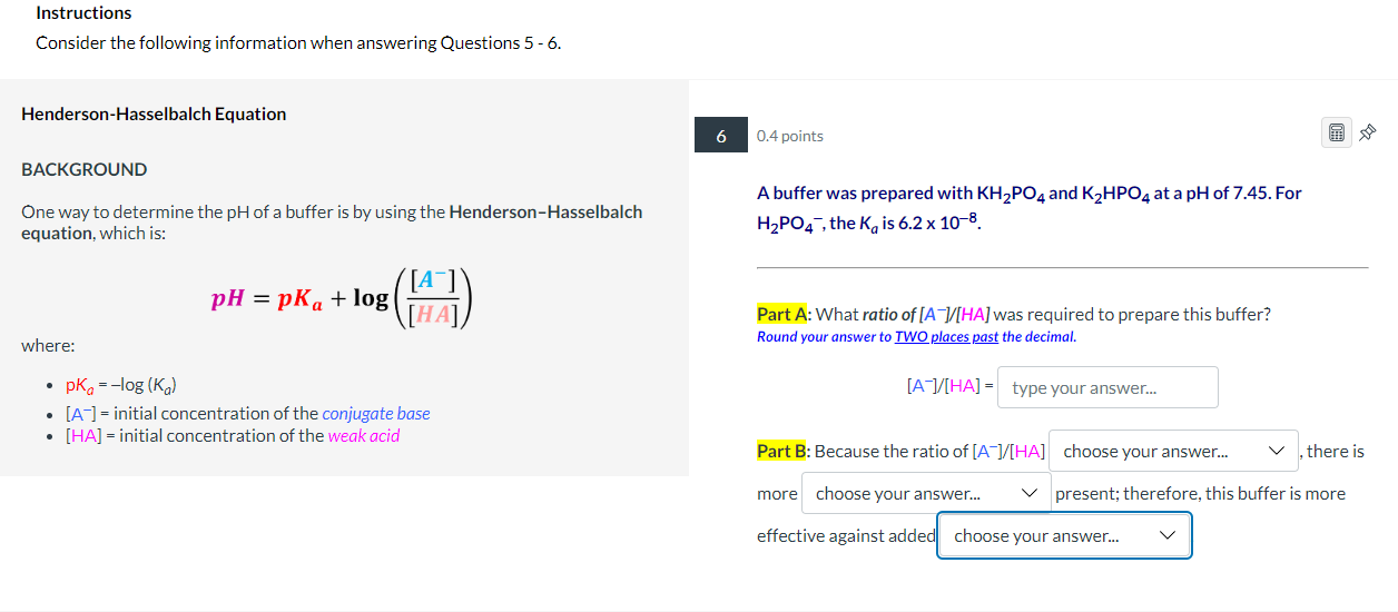 Solved The answer choices for Part B in order: 1. less than | Chegg.com