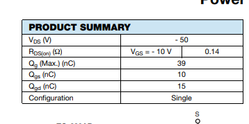 VISHAY IRF9Z30, SiHF9Z30 Vishay Siliconix | Chegg.com