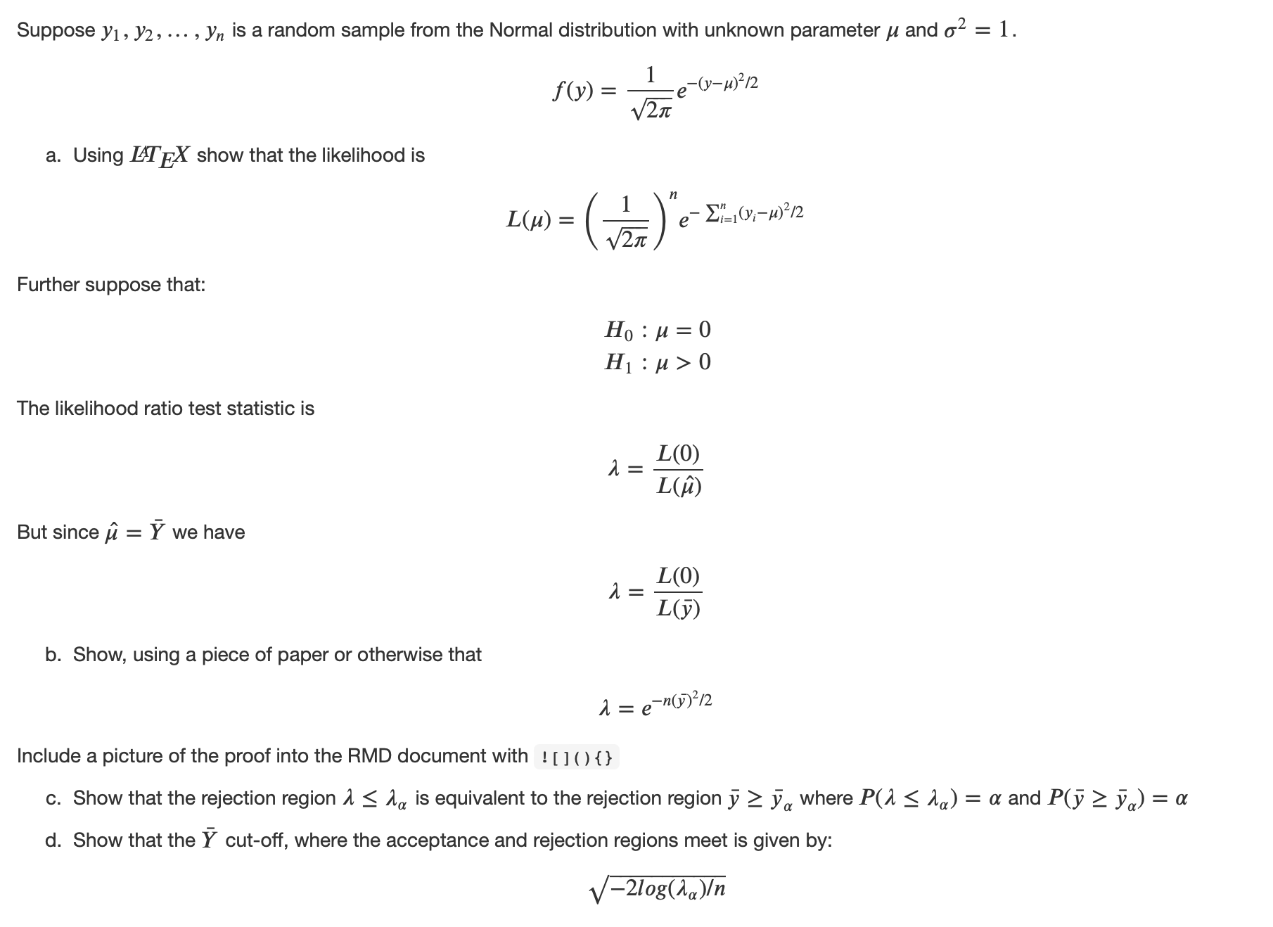 Solved Suppose y1,y2,dots,yn is ﻿a random sample from the | Chegg.com