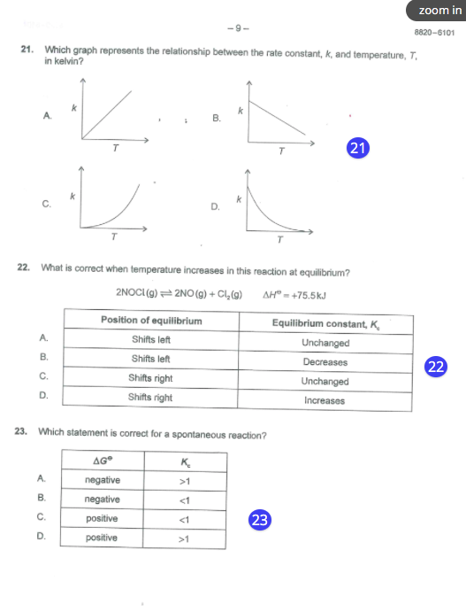 Solved zoom in 8820-6101 21. Which graph represents the | Chegg.com
