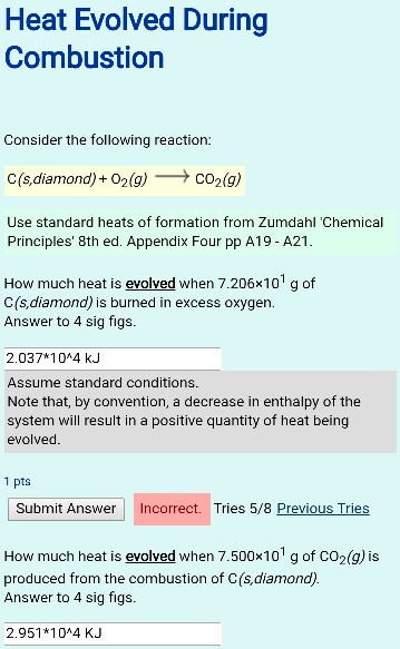 Heat Evolved During Combustion Consider the following | Chegg.com
