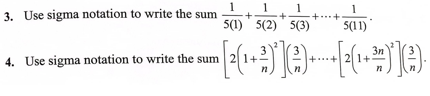 Solved 3. Use sigma notation to write the sum | Chegg.com