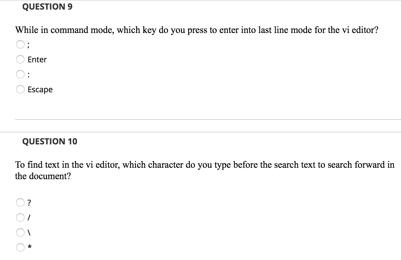 Solved QUESTION 1 To edit a new file with the vi editor, you | Chegg.com