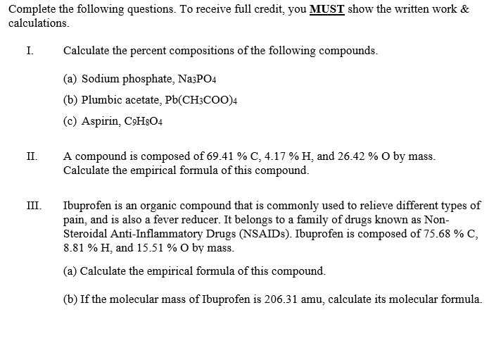 Solved Complete the following questions. To receive full | Chegg.com
