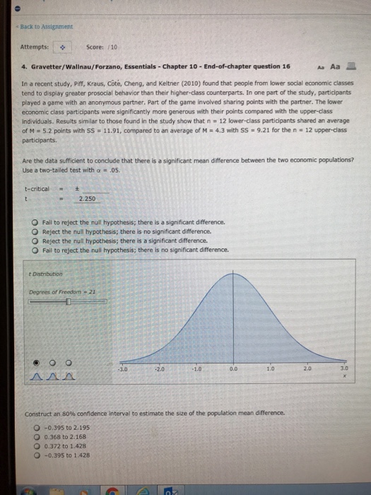 Solved « Back to Assignment Attempts: Score: /10 4. | Chegg.com