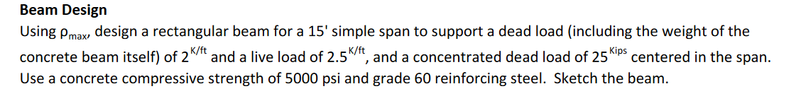 Solved How do i Figure this outBeam DesignUsing ρmax, | Chegg.com
