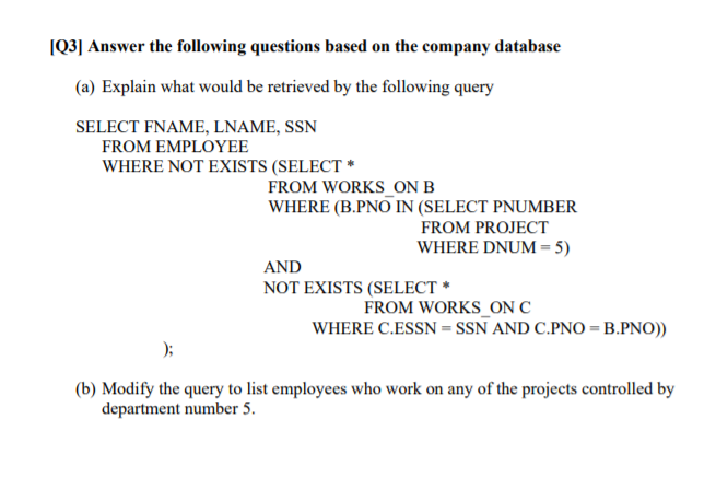 Solved [Q3] Answer the following questions based on the | Chegg.com