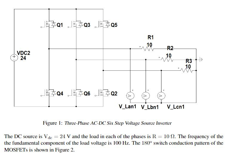 Solved R1 10 10 VDC2 + 24 10 Figure 1: Three-Phase AC-DC Six | Chegg.com