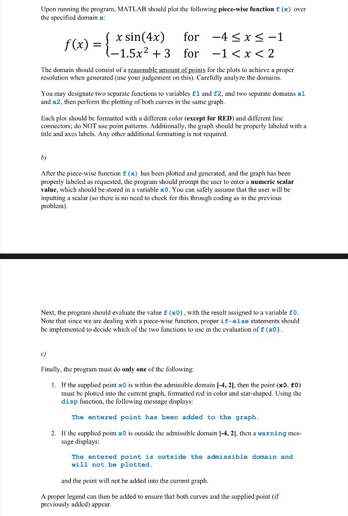 Solved Upon running the program, MATLAB should plot the | Chegg.com